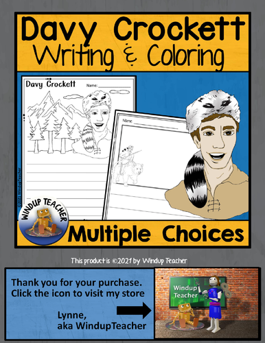 Davy Crockett Writing Paper and Coloring Pages | Teaching Resources