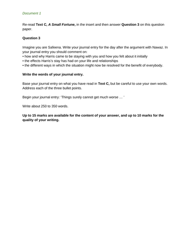 CIE IGCSE English Language Paper 1, Question 3 lessons (text types ...