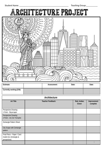 Architecture - Full Art Project with homeworks and booklet | Teaching ...
