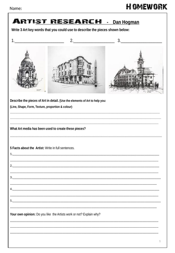 Architecture - Full Art Project with homeworks and booklet | Teaching ...