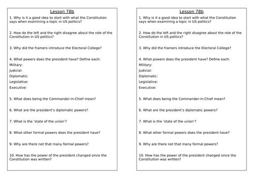 Edexcel A Level USA Politics Lessons 65-66 (Formal presidential powers ...