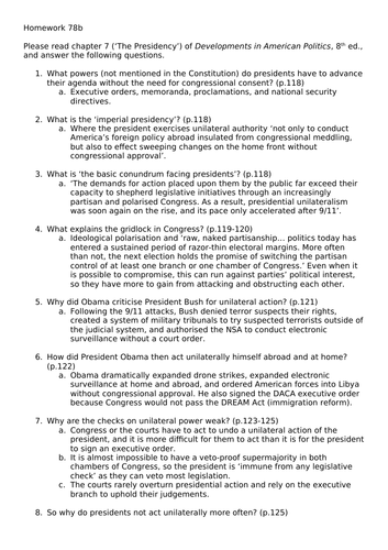 Edexcel A Level USA Politics Lessons 65-66 (Formal presidential powers ...
