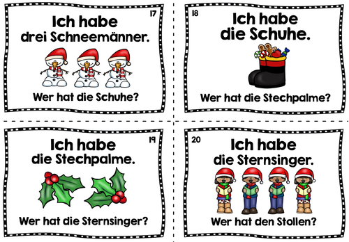 GERMAN CHRISTMAS I HAVE WHO HAS | Teaching Resources