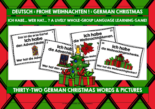 GERMAN CHRISTMAS I HAVE WHO HAS | Teaching Resources