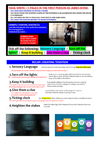 CREATIVE WRITING: JAMES BOND - NO TIME TO DIE | Teaching Resources