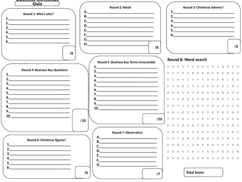 Business Studies Christmas Quiz 2022 | Teaching Resources