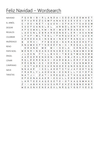 Feliz Navidad Wordsearch KS3 Spanish | Teaching Resources