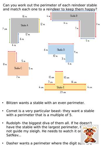 Christmas perimeter of rectilinear shapes Year 5 | Teaching Resources