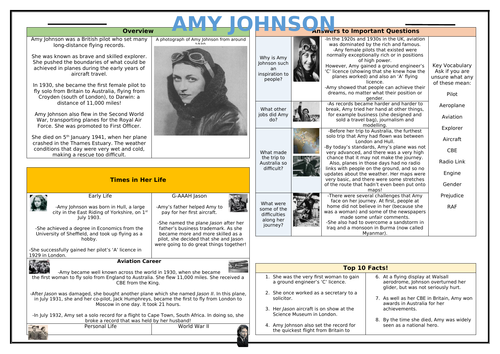 Amy Johnson - KS3 History | Teaching Resources