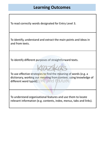 English Functional Skills - Entry Level 3 - Reading Workbook | Teaching ...