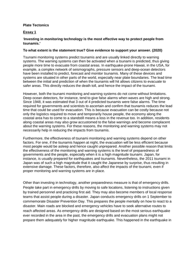 Plate Tectonics Geography Extended Essay Samples | Teaching Resources