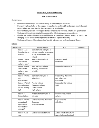 OCR Sociology A-Level - Socialisation, Culture and Identity | Teaching ...