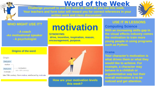 Word of the week - Whole School Literacy resources | Teaching Resources