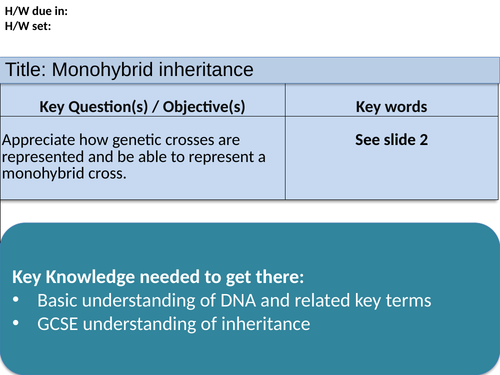AQA A level Biology - 3.7 Genetics - 1 | Teaching Resources