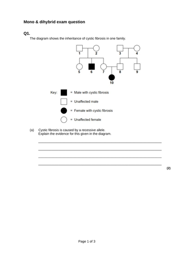AQA A level Biology - 3.7 Genetics - 2 | Teaching Resources