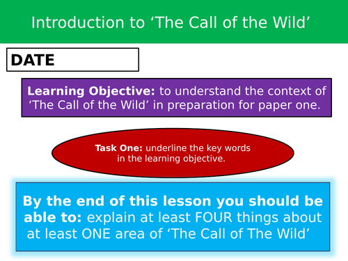 Paper 1 | The Call of the Wild | Chapter 6 | Paper 1 Skills ...