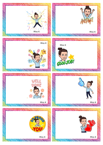 Bitmoji Reward Certificate Tokens Template | Teaching Resources