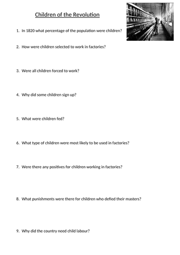Child Labour during the Industrial Revolution | Teaching Resources