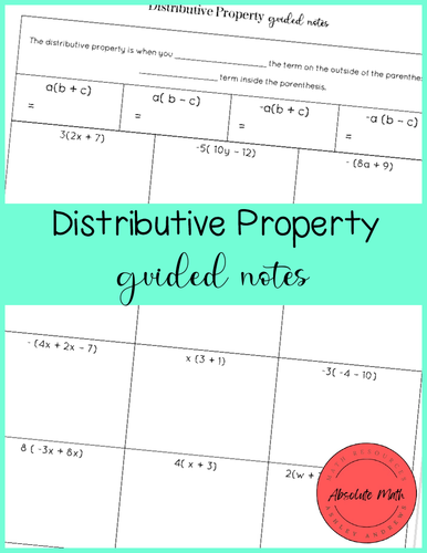 Distributive Property Guided Notes | Teaching Resources