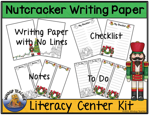 Nutcracker Christmas Writing Paper Color and B&W | Teaching Resources
