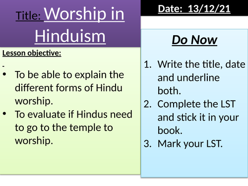 KS3 Hinduism Lessons: Beliefs, Practices and Teachings | Teaching Resources