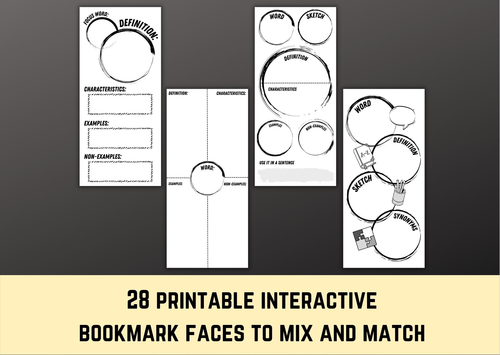 PRINTABLE New Vocabulary Bookmarks for Any Topic | Teaching Resources