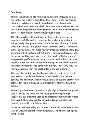Year 3 Diary Writing Planning | Teaching Resources