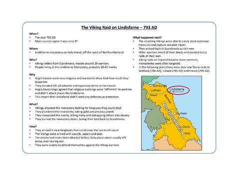 Viking attack on Lindisfarne - Recount Writing | Teaching Resources