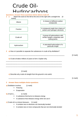 Crude Oil and Fuel Lesson Pack | Teaching Resources
