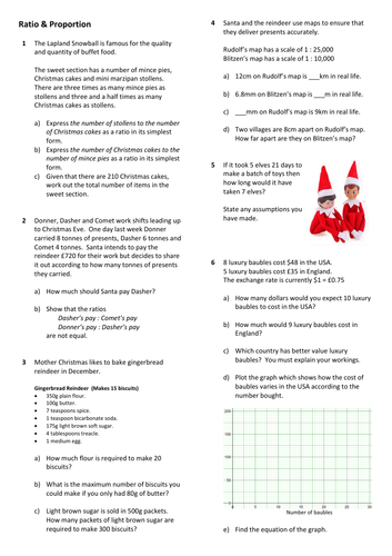 Christmas ratio and proportion | Teaching Resources