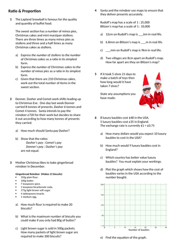 Christmas ratio and proportion | Teaching Resources