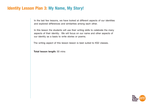 Primary Identity 3. My Name My Story! | Teaching Resources