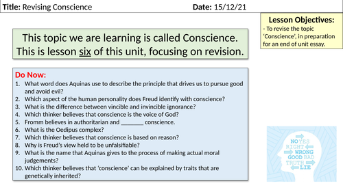 Conscience Entire Unit of Work (OCR) | Teaching Resources