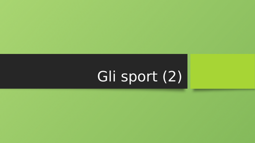 Italian - Gli sport | Teaching Resources