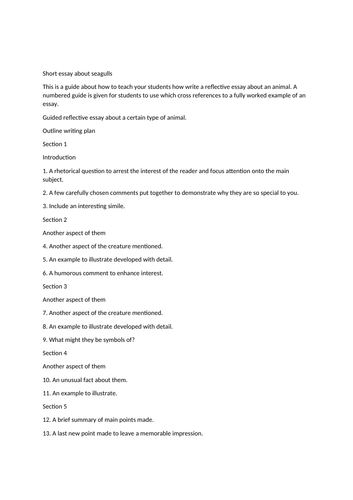 How to write a short essay about an animal | Teaching Resources