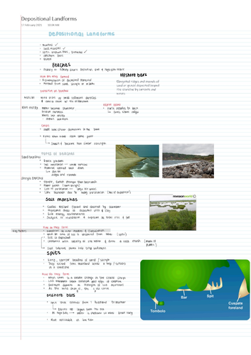 Coastal Depositional Landforms – Landscape Systems OCR Geography A ...