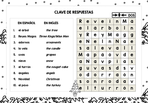 SPANISH CHRISTMAS WORD SEARCHES #1 | Teaching Resources