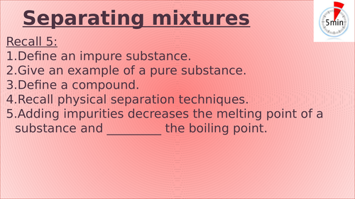 KS3 - Separating mixtures lesson | Teaching Resources