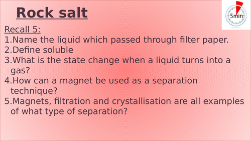 KS3 - Rock salt lesson | Teaching Resources
