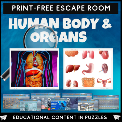 Human Body + Organs Escape Quiz - End of Term | Teaching Resources