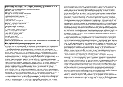 9 High Grade Macbeth Model Responses | Teaching Resources