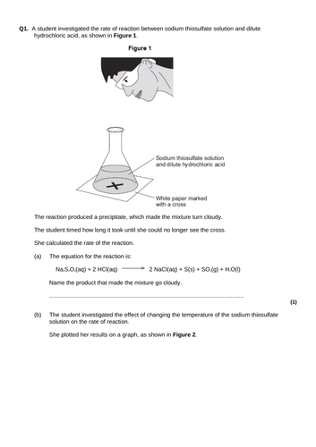 Chemistry Topic 7-Rates Of Reaction Exam Q| 2 | Teaching Resources