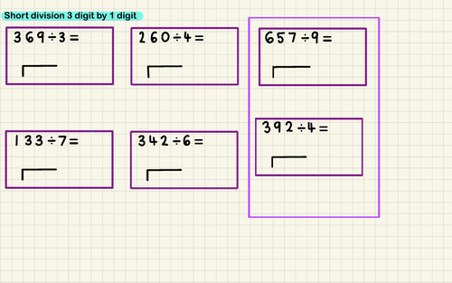 Divide 3 Digits by 1 Digit - Bus Stop - A Tiny Teacher | Teaching Resources