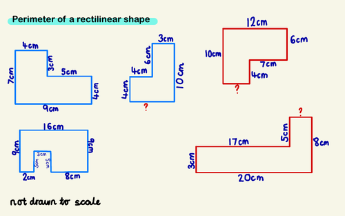 Perimeter - Rectilinear Shapes - A Tiny Teacher | Teaching Resources