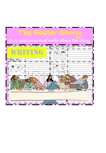 Easter Story writing task: Cut sequence & write to retell the story ...