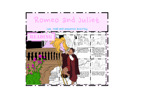 Romeo & Juliet Reading Activity: Read Sequence cut paste in order or ...