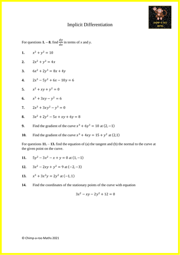 Implicit Differentiation | Teaching Resources