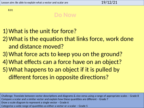 AQA GCSE Physics P8.01 Vectors and Scalars | Teaching Resources AQA GCSE Physics P8.01 Vectors and Scalars | Teaching Resources