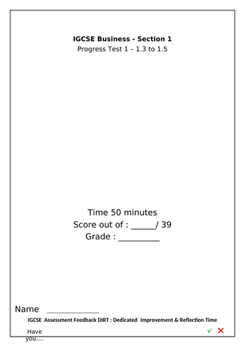 Exam Style Papers x 2 - Edexcel Business International GCSE (9-1 ...