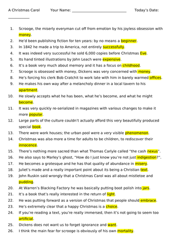 A Christmas Carol: STRETCH your top students | Teaching Resources